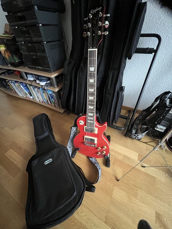 3/4 Epiphone Les Paul Lava Red mit Verstärker (Neu (gemäss Beschreibung ...