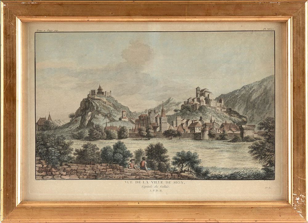 Kupferstich Eau-Forte "Vue de la Ville de Sion", 18. Jh. (Gebraucht) in Bern für CHF 130 – mit ...
