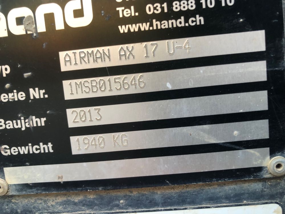 Minibagger Airmann AX 17 U-4 (Gebraucht) in Olsberg für CHF 12500 – nur ...