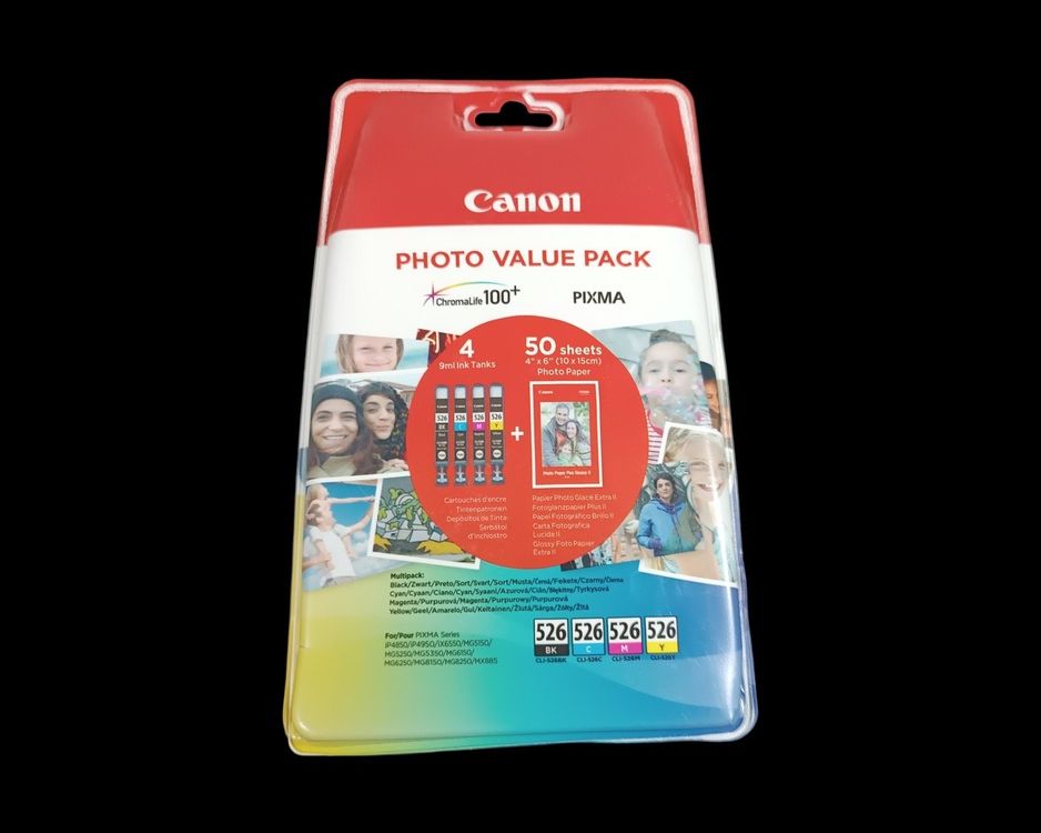 CANON Pixma Photo Value Pack CLI 526 (BK, C, Y, M) (Neu und ...