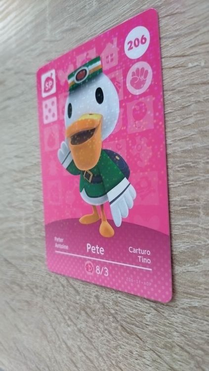 Animal Crossing amiibo Karte, Pete / Peter, Nr. 206 (Neu (gemäss ...