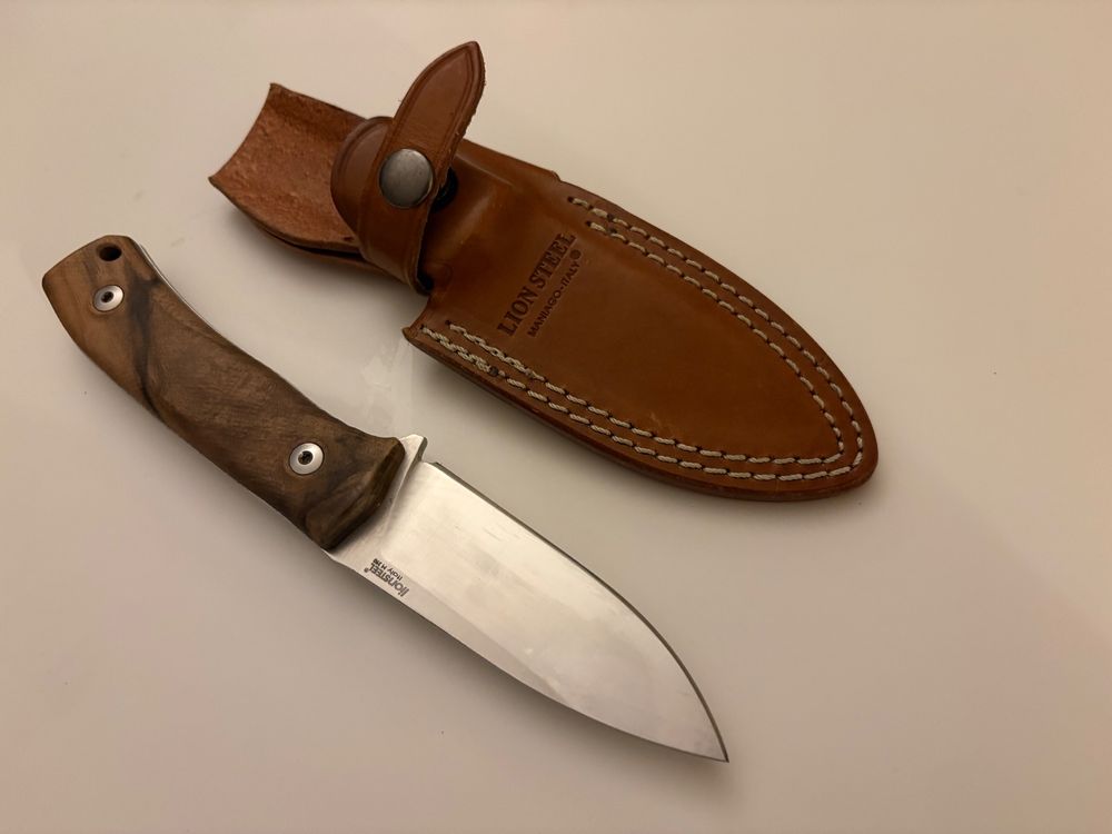 Outdoor Messer Lionsteel M4 Wood mit Leder Messerscheide (Gebraucht) in ...