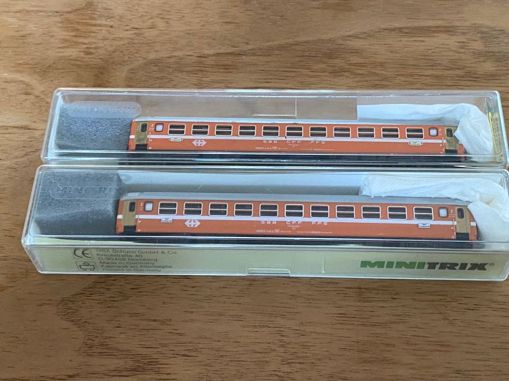 Spur N - Minitrix - 2x EC-Wagen SBB orange (Gebraucht) in Bellach für CHF 30 – mit Lieferung auf ...