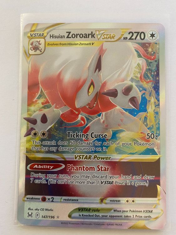Pokemon Hisuian Zoroark VStar 147/196 Lost Origin EN (Neu (gemäss Beschreibung)) in Elgg für CHF ...