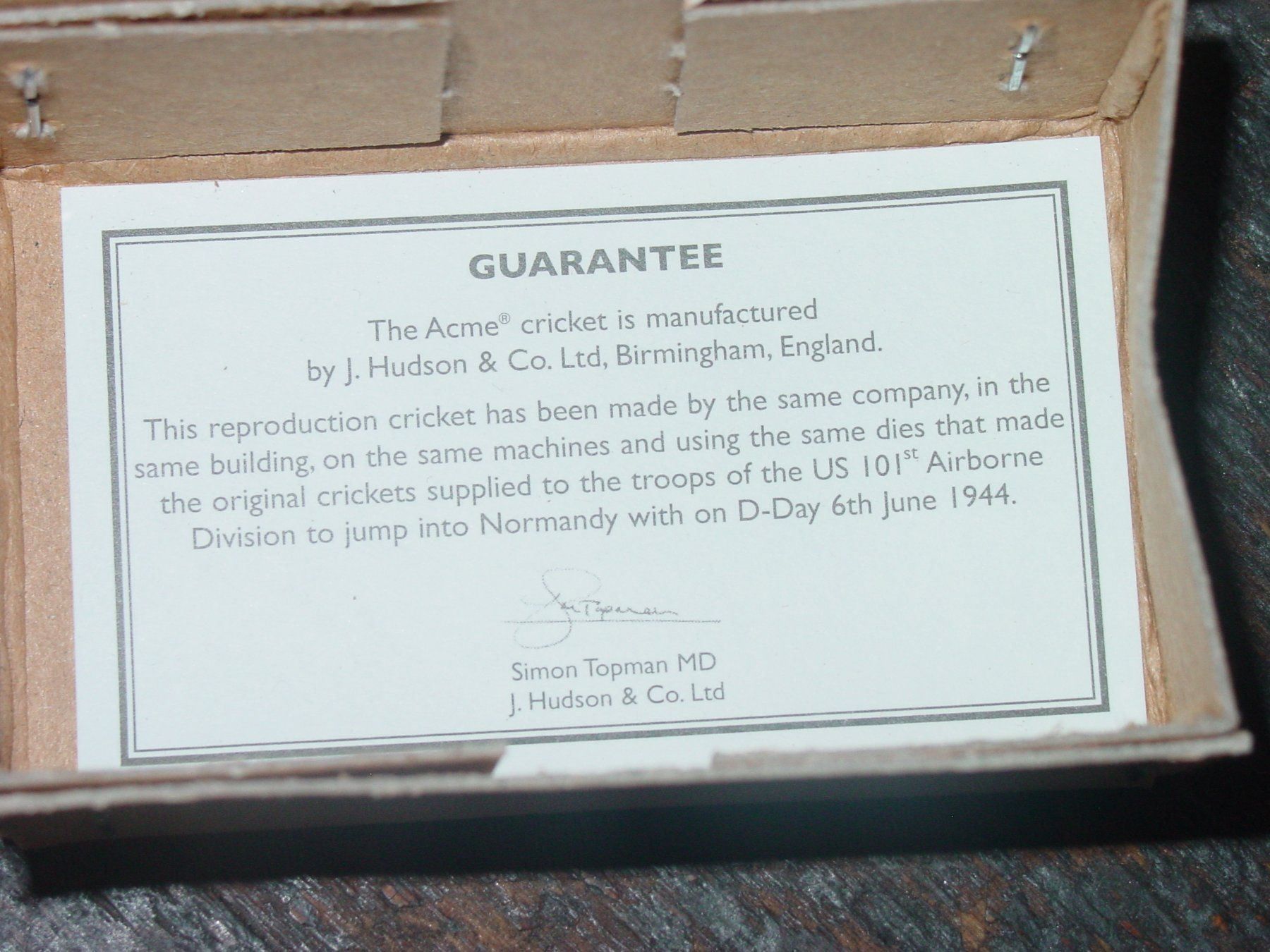US Armee D-Day Normandie Clicker The Acme (Neu und originalverpackt) in ...