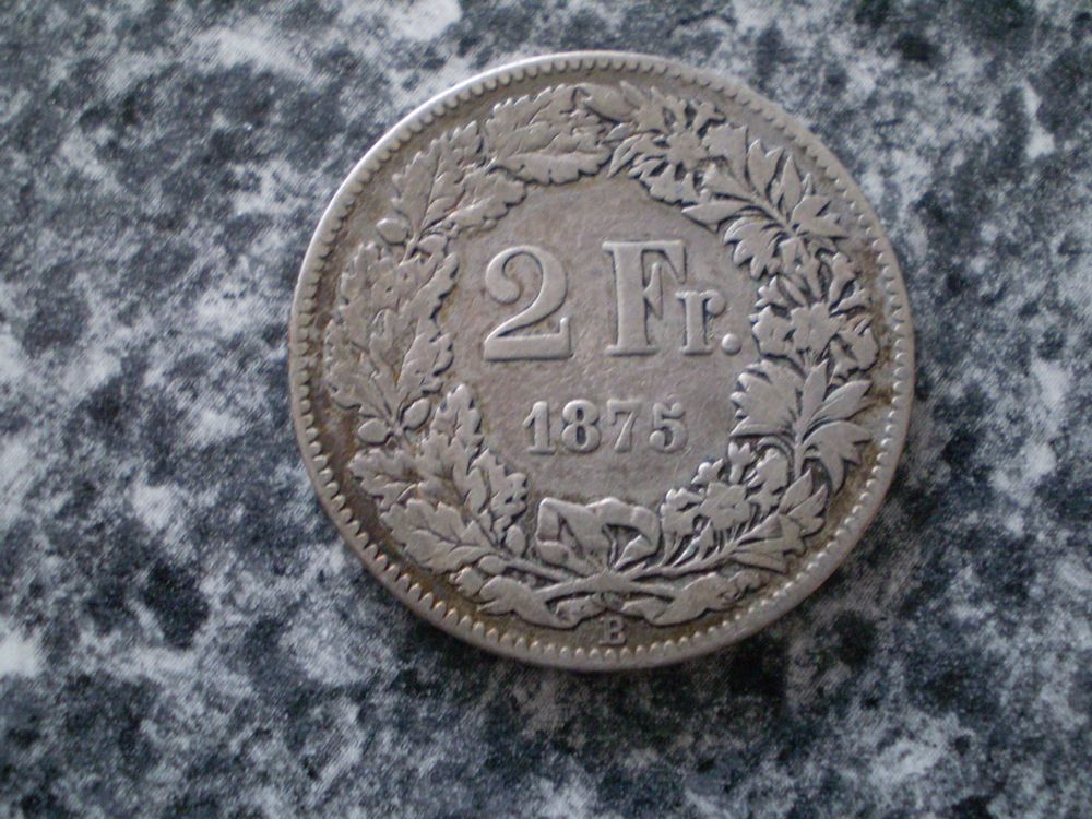 2 Fr. Silbermünze 1875 !!! (Gebraucht) in Dierikon für CHF 16 – mit ...