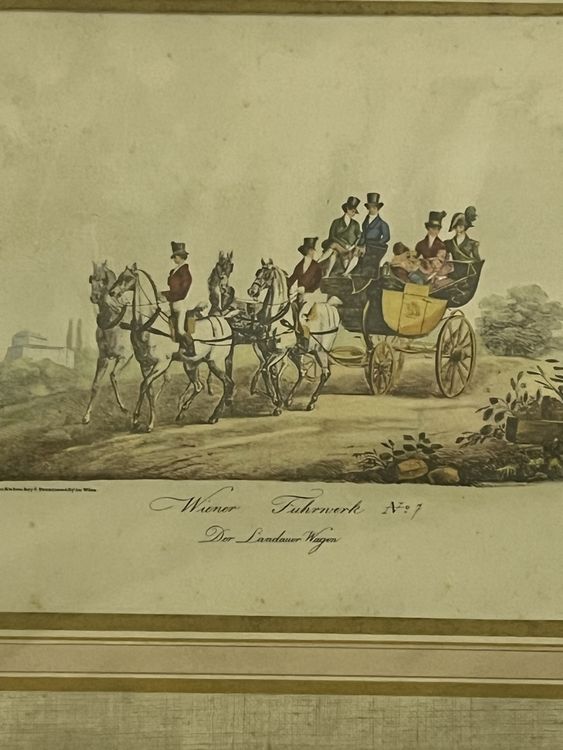 Antike Lithographie "Wiener Fuhrwerk",gerahmtes Bild (nik92) (Gebraucht ...