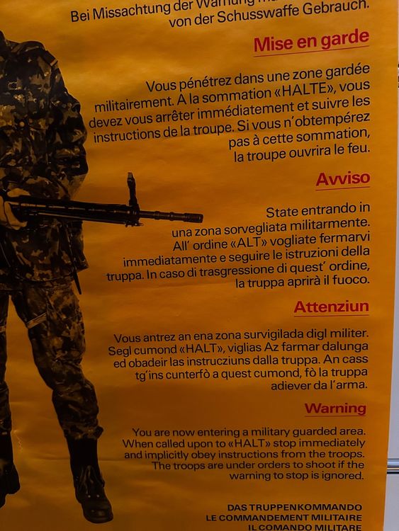 Plakat Schweizer Armee Militär „HALT“ vor Bunker und Festung (Neu ...