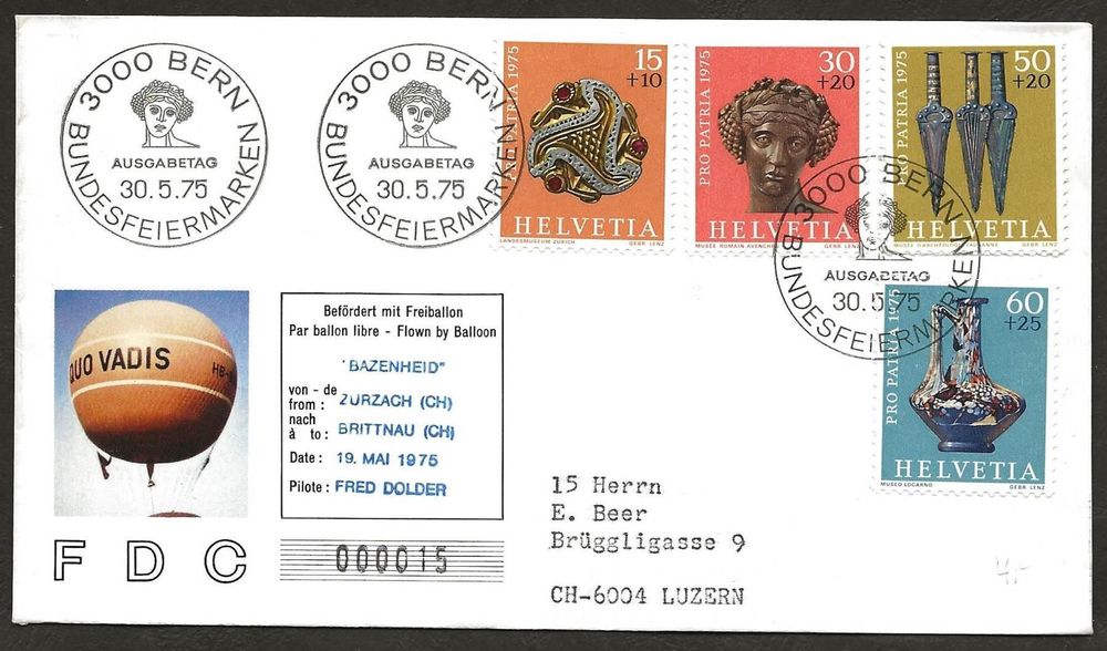 Ballon Schweiz 1975 Zurzach Brittnau (Gebraucht) in Au ZH für CHF 2 – mit Lieferung auf Ricardo ...