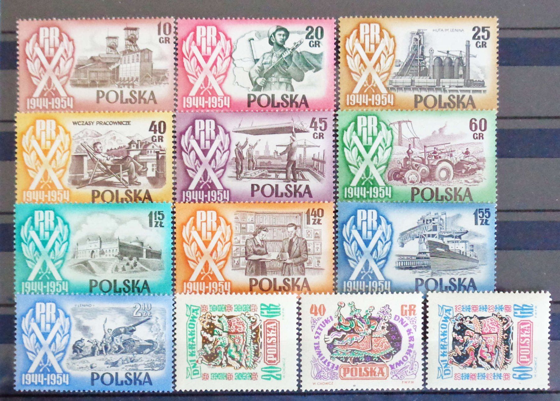 POLSKA: Postfrische Marken ** aus 1954–1956, 3 Fotos (Neu (gemäss Beschreibung)) in Zürich für ...