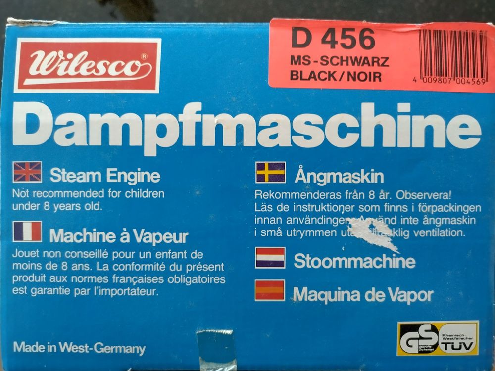Wilesco Dampfmaschine D456 in OVP ungebraucht (Neu und originalverpackt ...