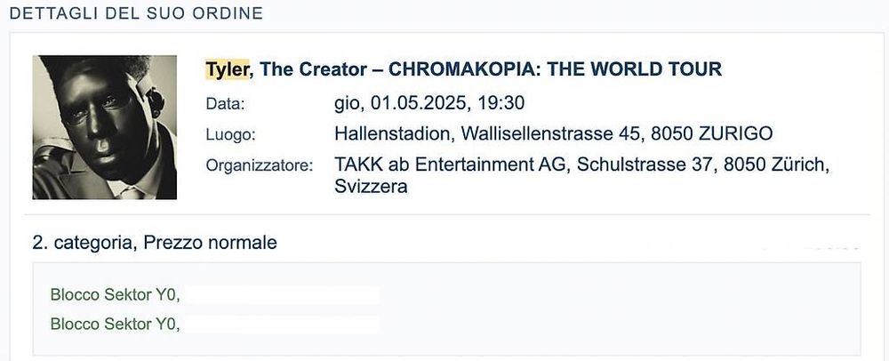 2x Tickets Tyler, The Creator - CHROMAKOPIA Zürich (Gebraucht) in Porza ...