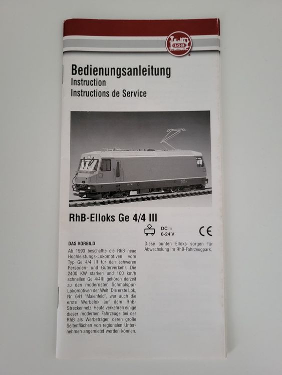 LGB 26420 Bedienungsanleitung RhB Ge 4/4 III (Gebraucht) in Tägerig für ...