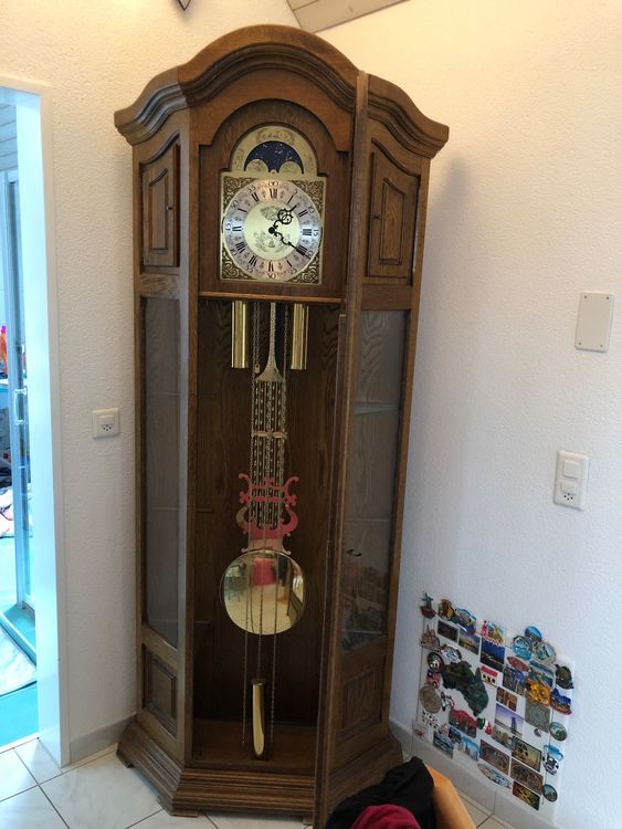 Alte Standuhr Pendeluhr aus Eiche Interclock 8600968 (Gebraucht) in ...