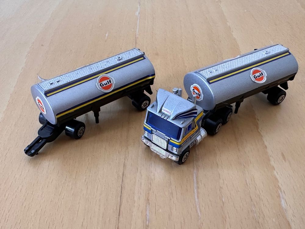 LKW 1/87 AMERICAN TRUCK SILBER GMC / Gulf Tank (Gebraucht) in Stein AR ...