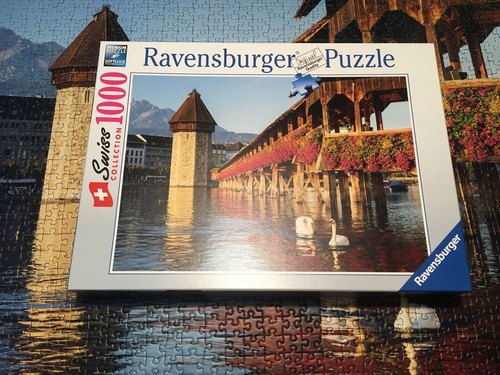 Puzzle "Luzern Kapelbrücke", Ravensburger, 1000 Teile (Gebraucht) in ...