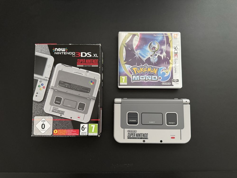 Nintendo 3DS XL SNES Edition + Pokemon Mond (Neu (gemäss Beschreibung ...