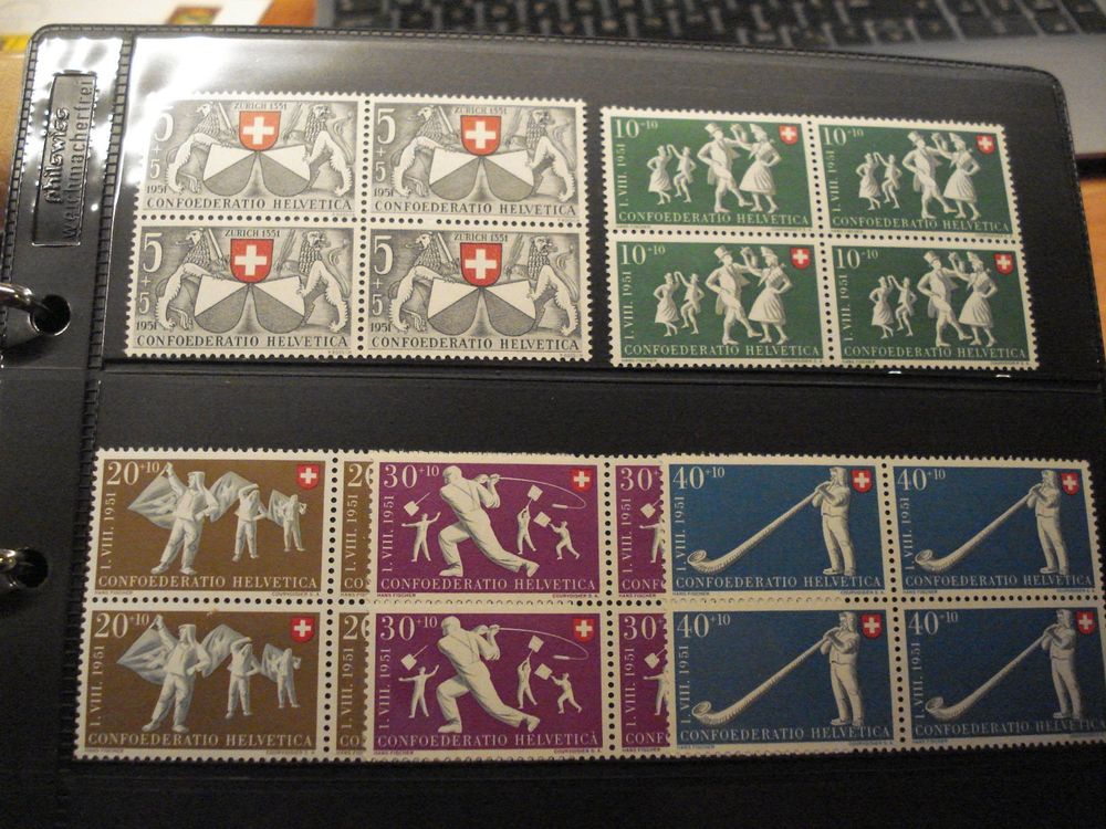 Pro Patria Satz 4erblock 1951 ** (Gebraucht) in Niederwil AG für CHF 6.2 – mit Lieferung auf ...