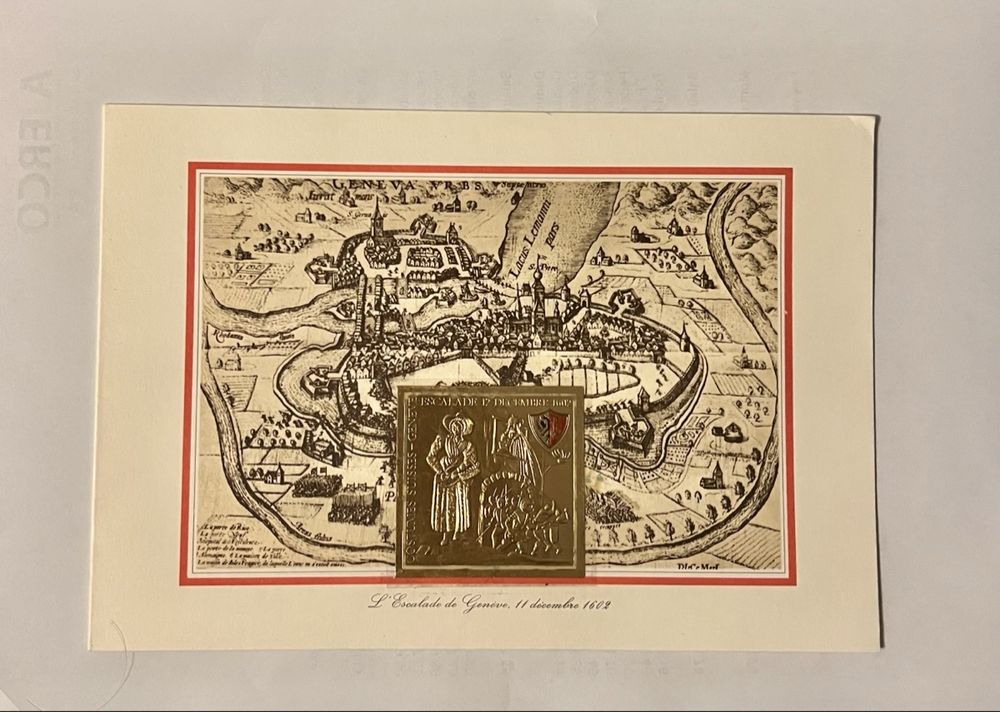 Carte historique de Genève - Escalade de 1602 - Rare (D'occasion) à ...