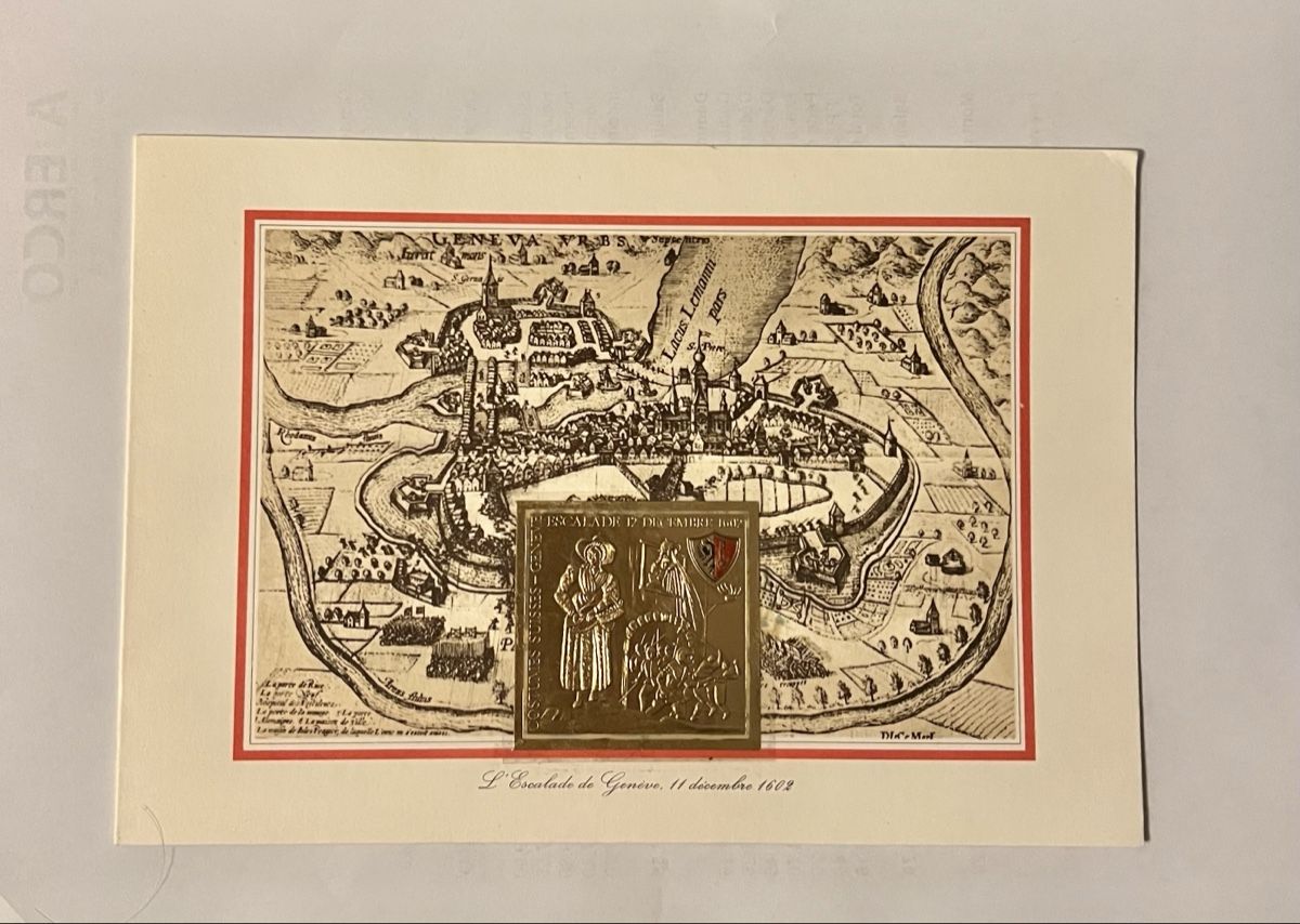 Carte historique de Genève - Escalade de 1602 - Rare (D'occasion) à ...