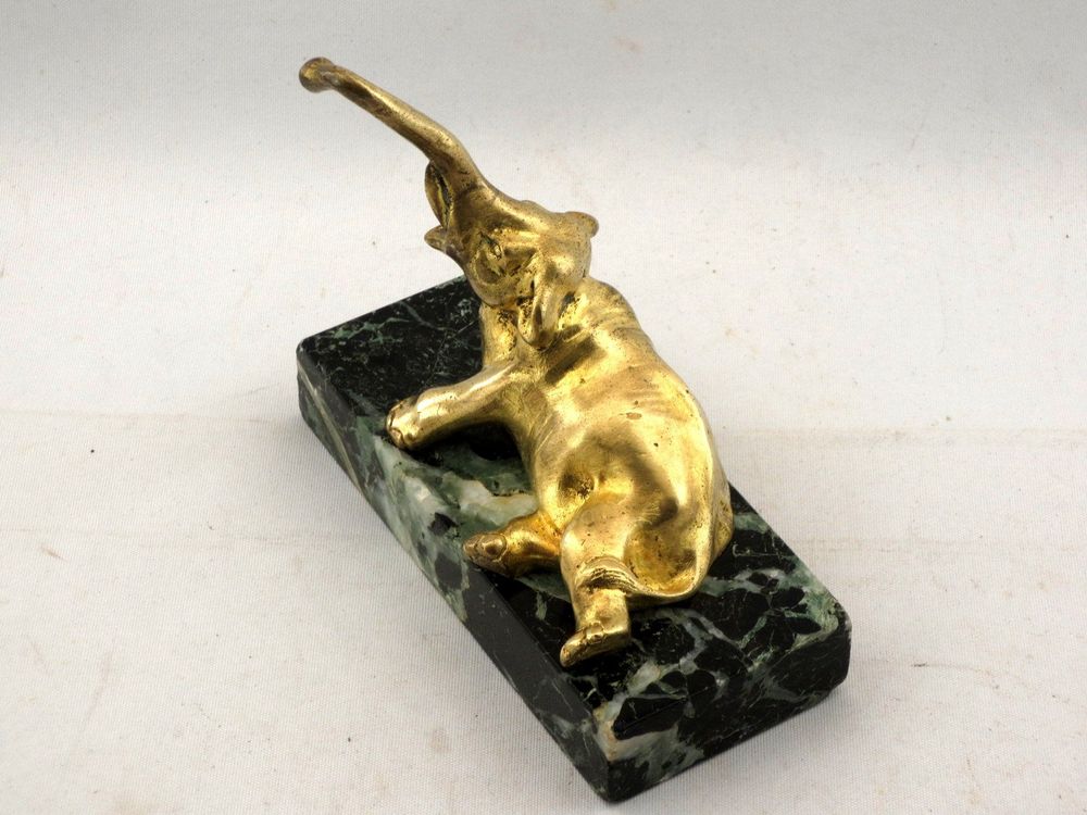 Statuette elephant bronze marbre Bronzestatuette Elefant (Gebraucht) in Noville für CHF 58 – mit ...