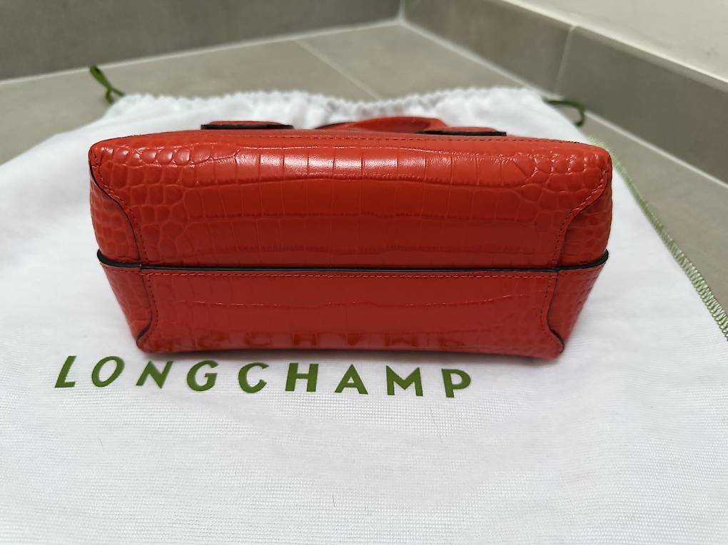 Sac Longchamp modèle Roseau XS cuir orange / rouge (D'occasion) à ...