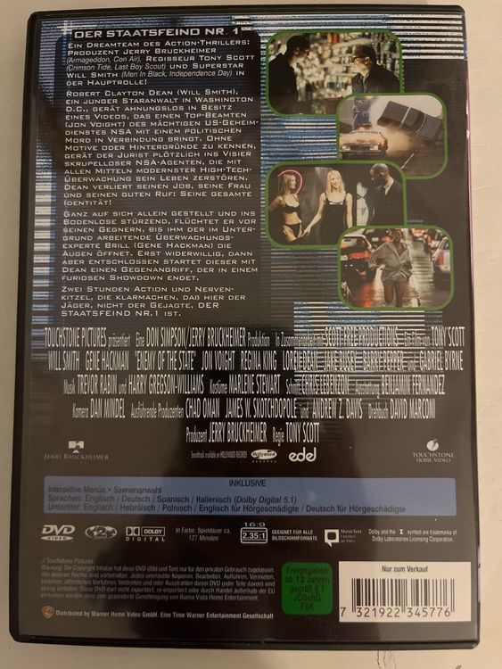 Der Staatsfeind Nr.1 (1998) DVD 📀 - Will Smith (Neu (gemäss Beschreibung)) in Sierre für CHF 1. ...