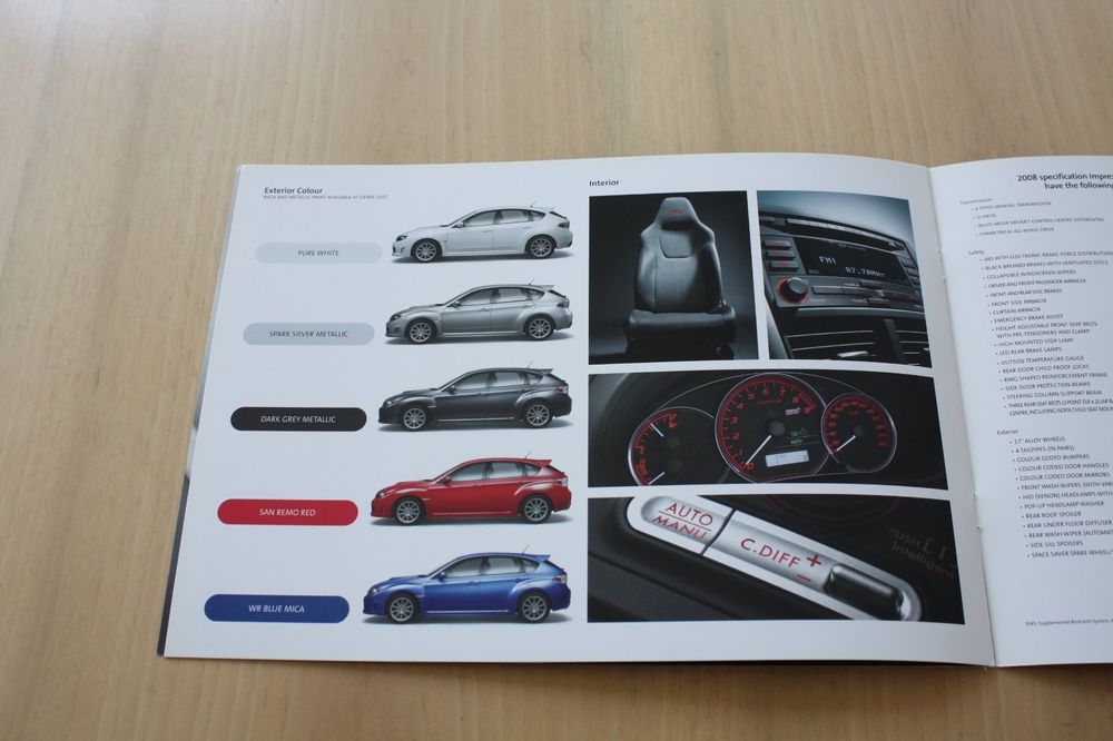 Subaru Impreza WRX STI Prospekt 2008 (Gebraucht) in Wikon für CHF 9 ...