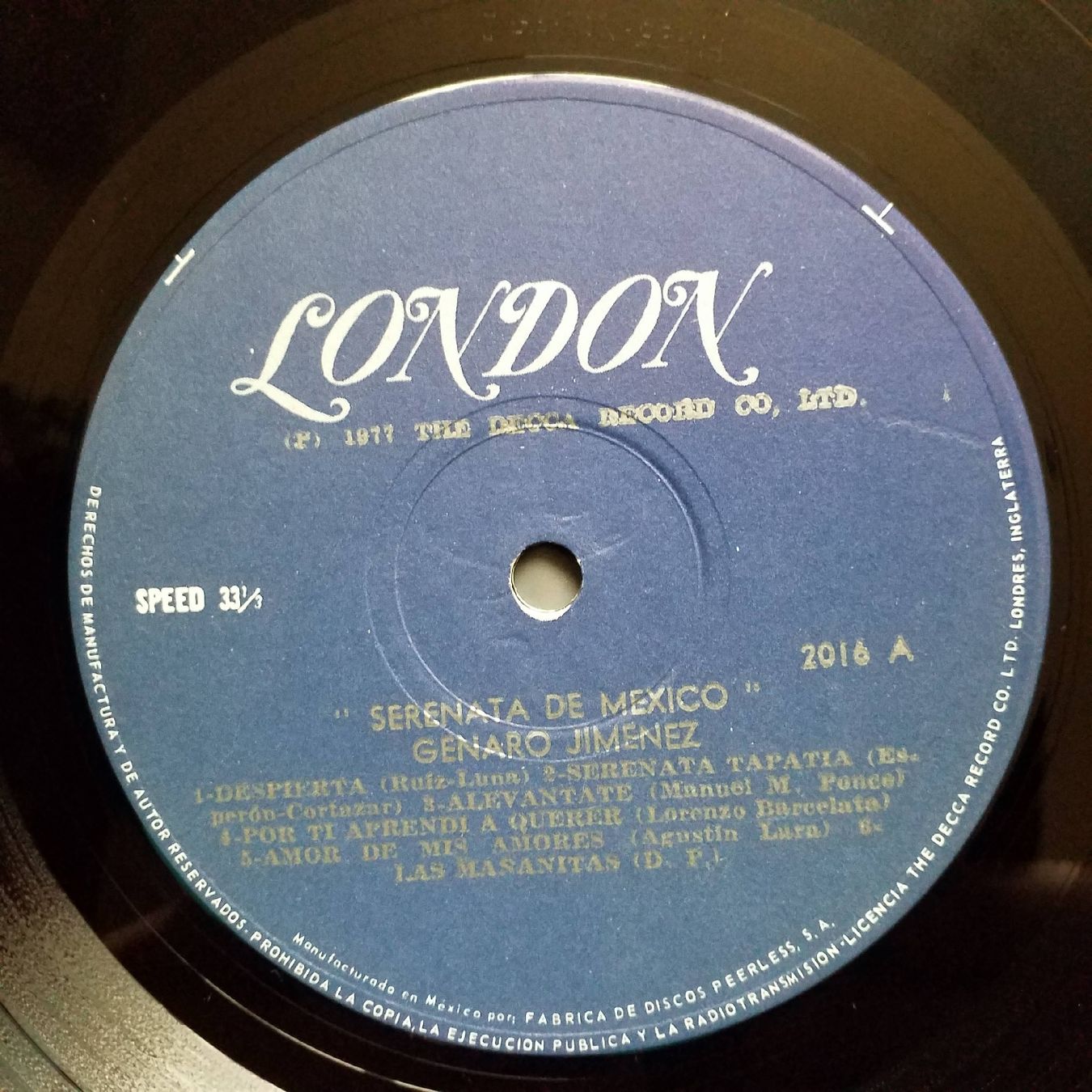 GENARO JIMENEZ, serenata de Mexico - 1977 press - NEW - (Neu (gemäss ...