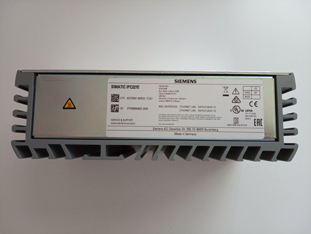 Siemens SIMATIC IPC227E (Nanobox PC) / 6ES7647-8BB31-7CA1 | Kaufen auf ...