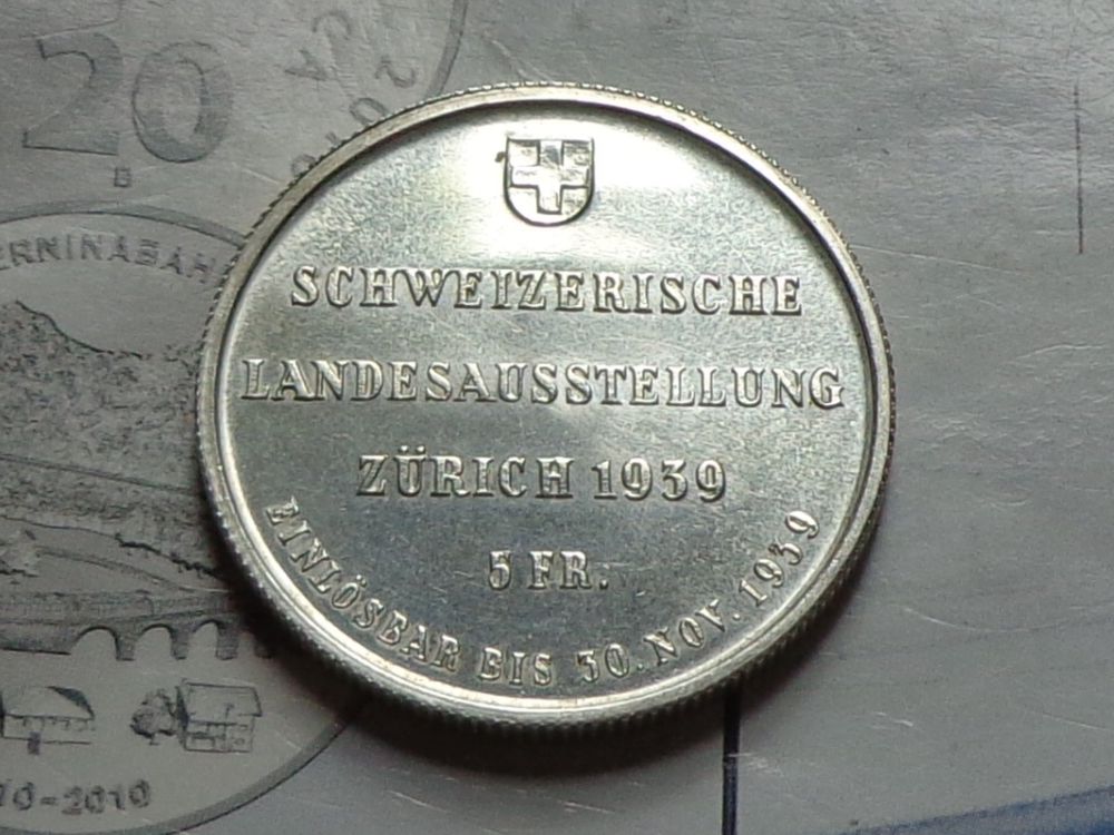5 Fr. 1939 Landessausstellung - Zurich - Très Belle !!! (Gebraucht) in Pully für CHF 20 – mit ...