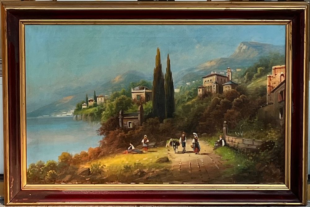 P. Voltini - Küsten Szene Schöne Gemälde mit Personen (Gebraucht) in Root für CHF 34 – mit ...