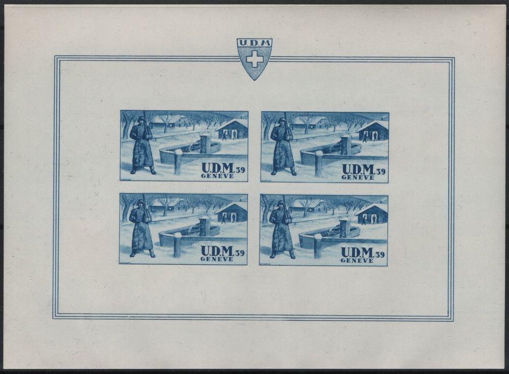 U.D.M. 39 GENÈVE - seltener Soldatenmarken Block | Kaufen auf Ricardo
