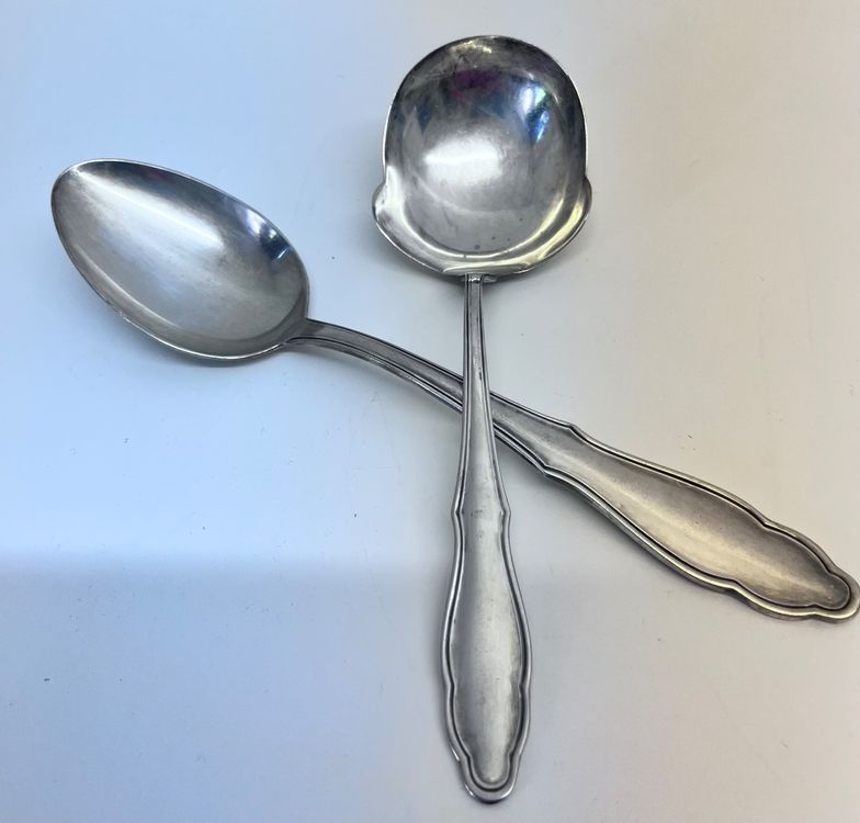 Vintage HOMAG 90 Versilbert Großer Löffel und Schöpf Löffel (Gebraucht ...