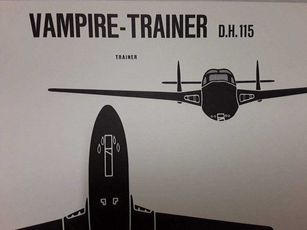 Schweizer Armee __ VAMPIRE TRAINER __ Flugzeug Aviatik Bild (Gebraucht ...
