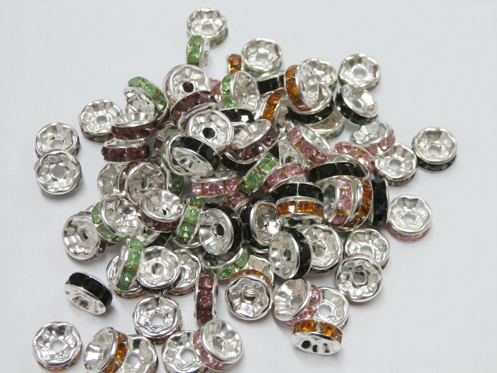 90 Rondellen mit Strass Steinen MIX | Kaufen auf Ricardo