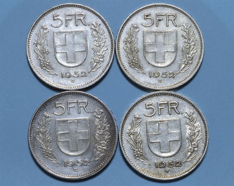 5 Franken 1952 (4X) (Gebraucht) in Oberglatt ZH für CHF 103 – mit Lieferung auf Ricardo kaufen
