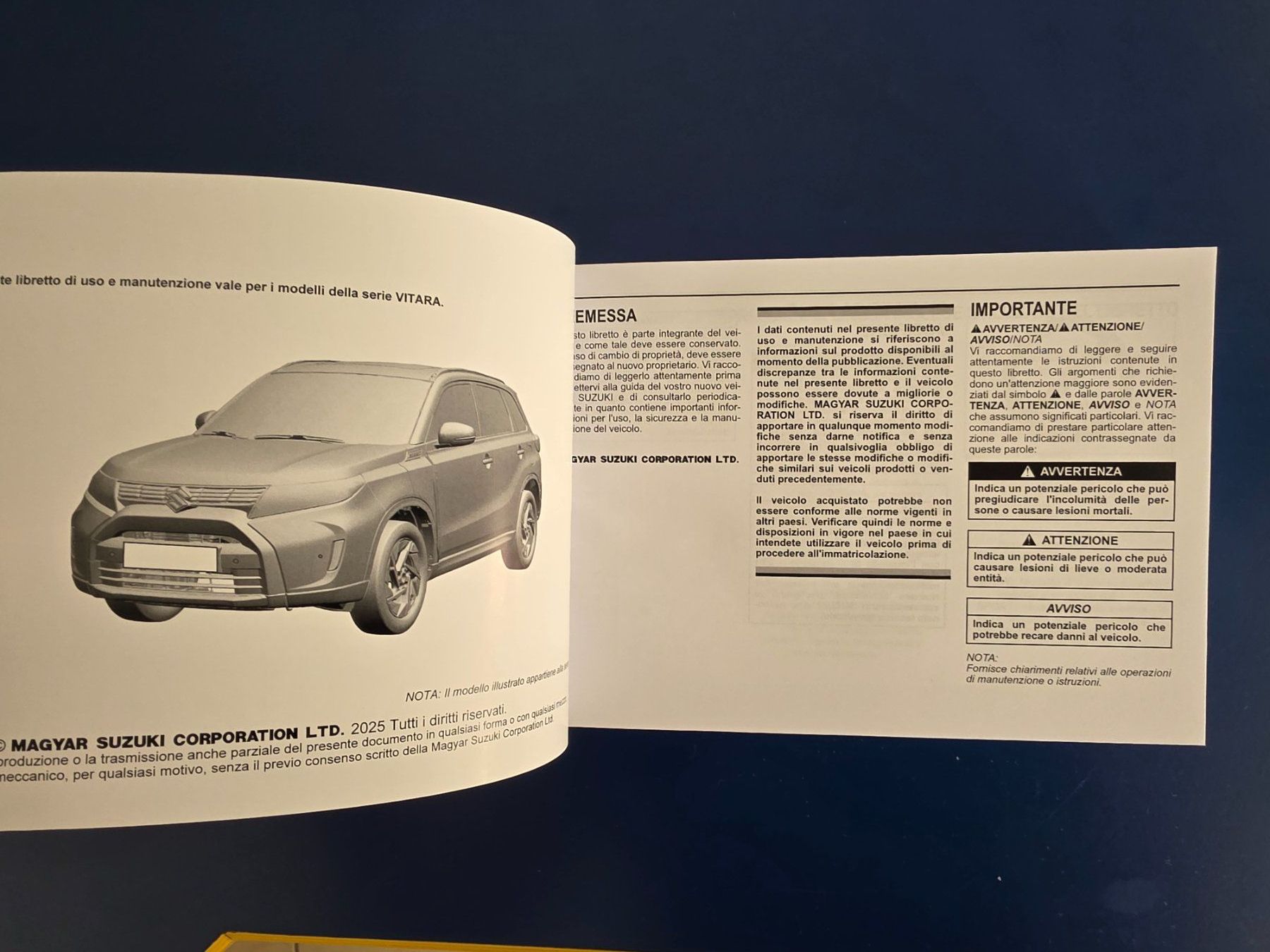Libretto di uso e Manutenzione Suzuki Vitara 2025 (Gebraucht) in Matten ...