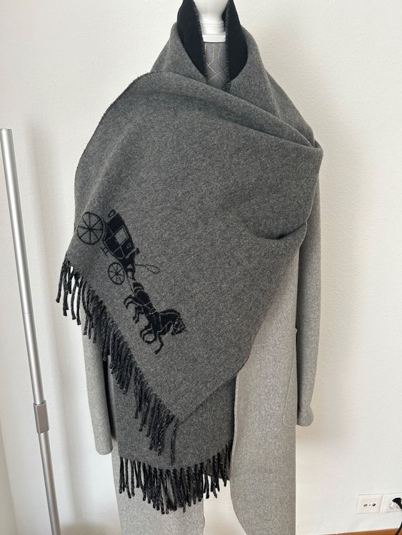 COACH Schal Wolle Schwarz/Grau Unisex (Neu und originalverpackt) in ...