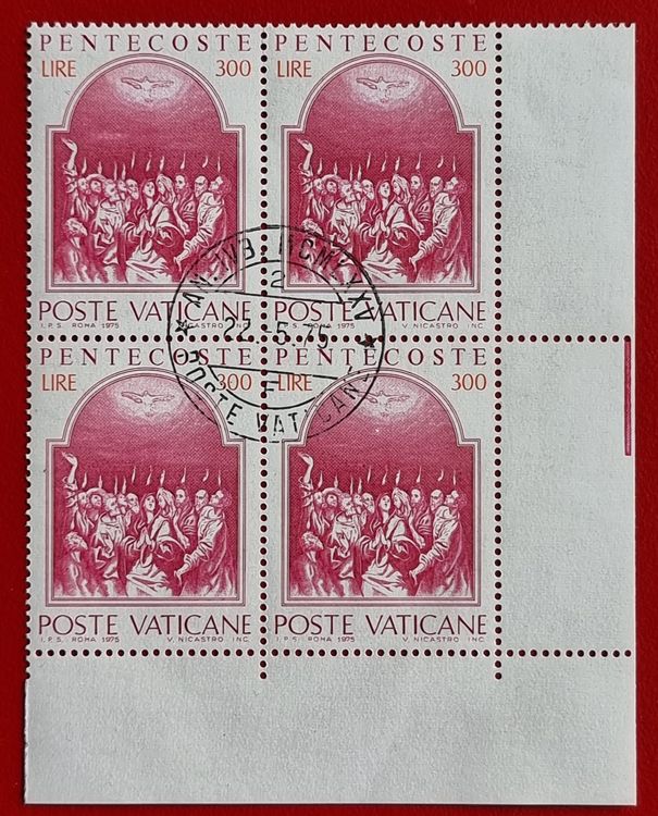 VATIKAN VIERERBLOCK PFINGSTEN PENTECOSTE 1975 ET VOLLGUMMI | Kaufen auf Ricardo
