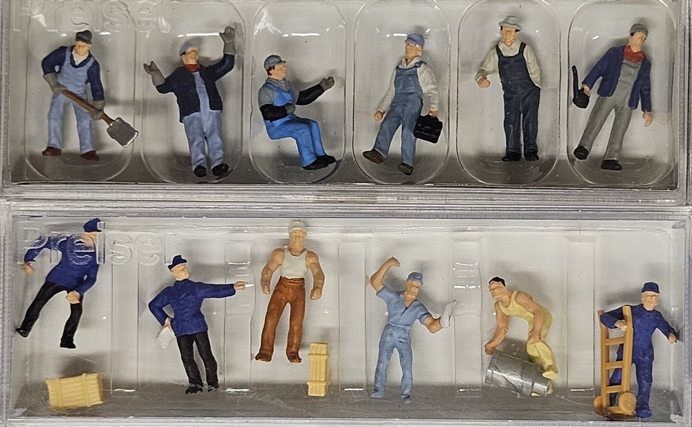 Preiser 10453 + 14016 Arbeiter braucht es an und um die Züge (Neu und ...