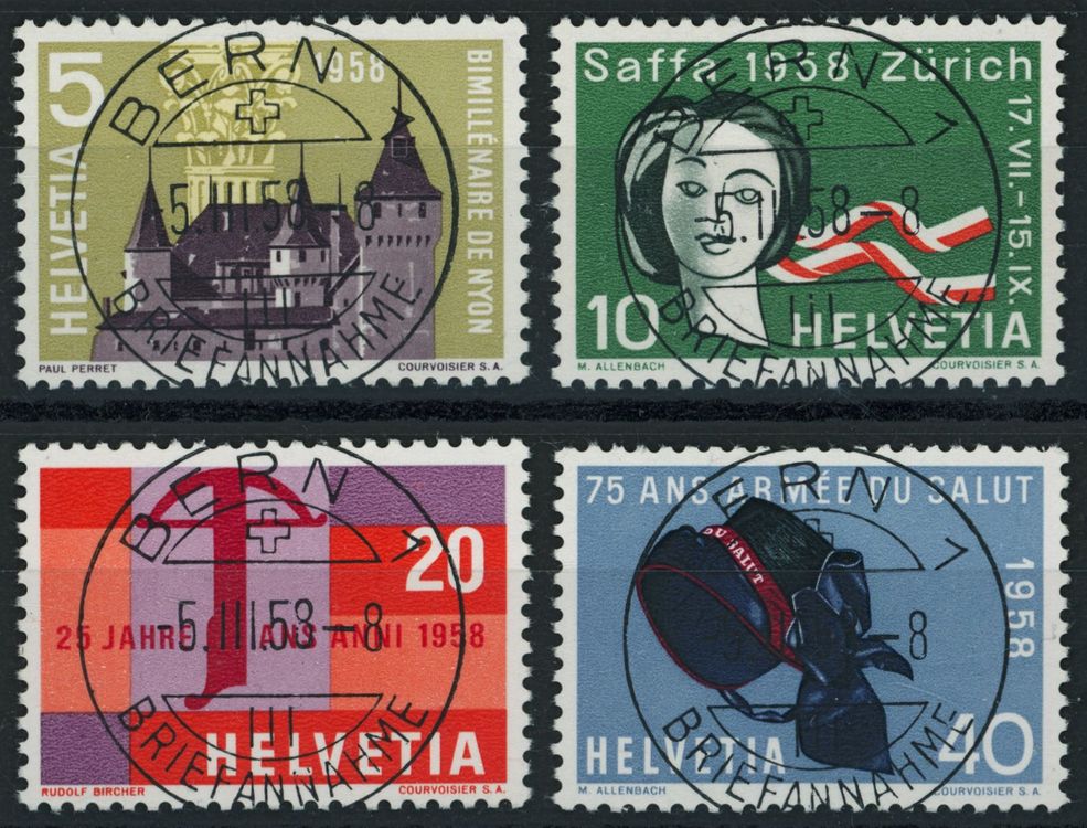 1958 - Werbemarken - Ersttag Voll Stempel ET (Gebraucht) in Schindellegi für CHF 250 – mit ...