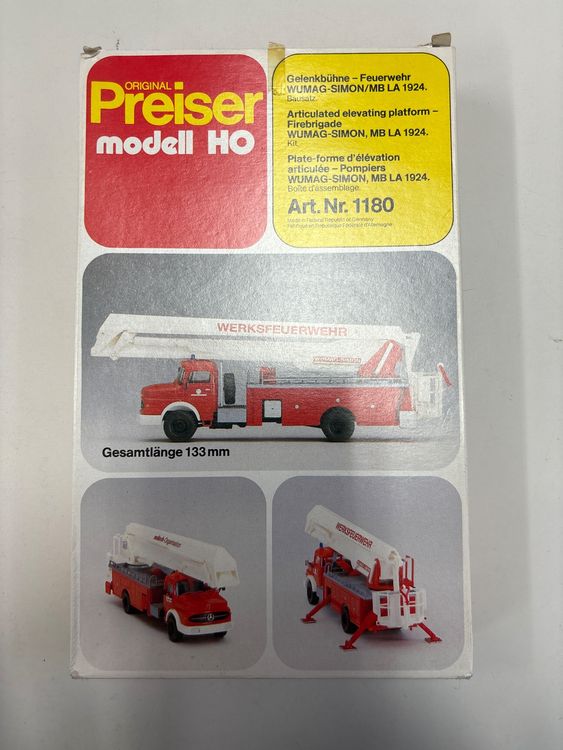 Original Preiser modell HO, Gelenkbühne - Feuerwehr (Gebraucht) in Bern ...