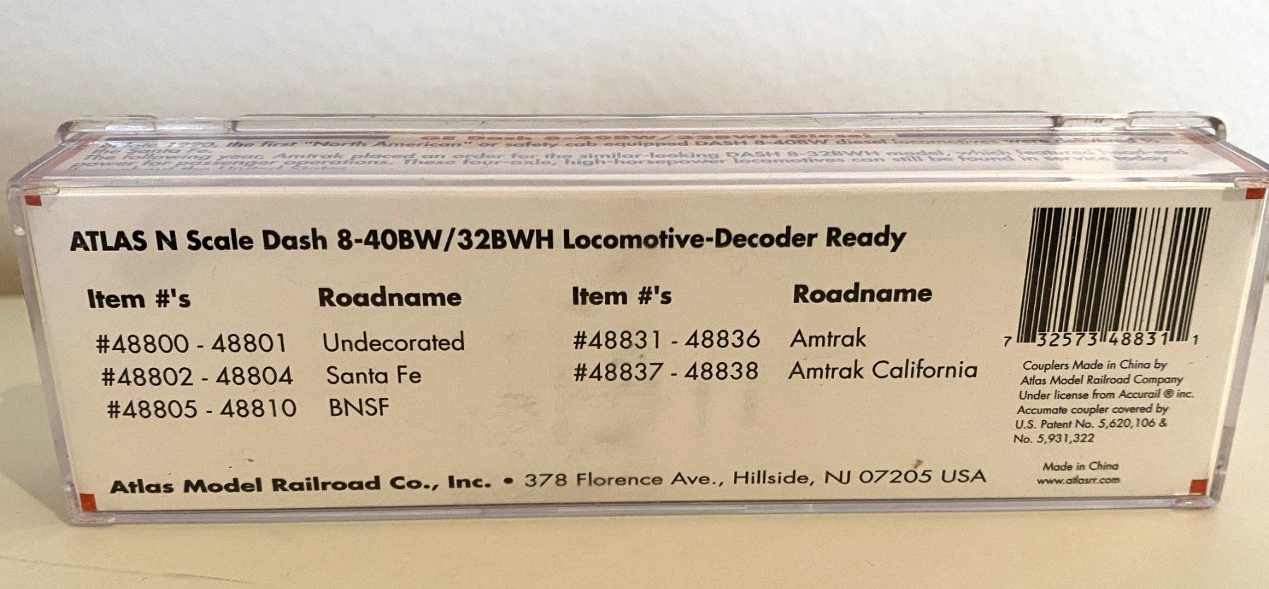 ATLAS Model 48831 US LOK AMTRAK 8-32BWH #505 PepsiCan digita (Neu und ...