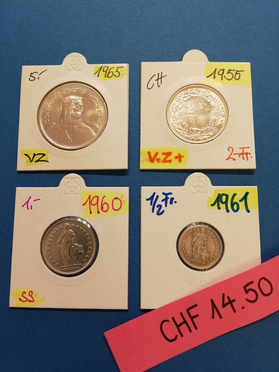 Schweizer Silbermünzen 5Fr/2Fr/1Fr/50Rp (Gebraucht) in Engi für CHF 16.5 – mit Lieferung auf ...