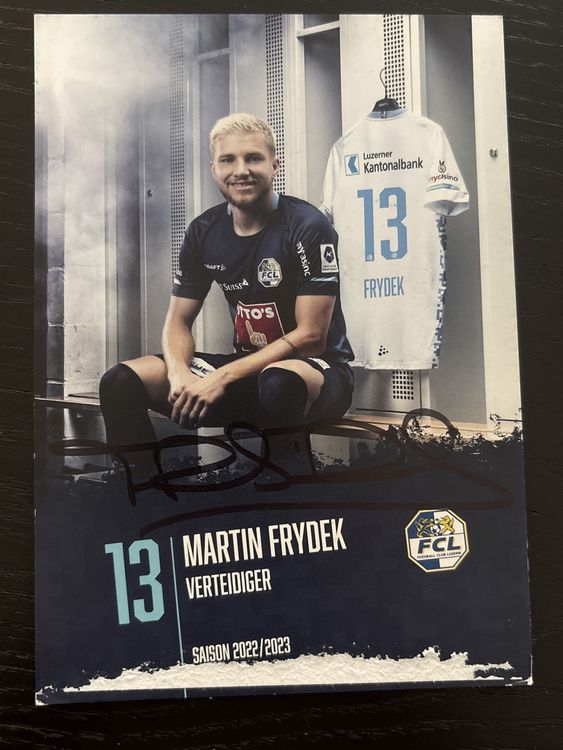 Signierte Autogrammkarte Martin Frydek FCL Saison 2022/2023 (Gebraucht ...