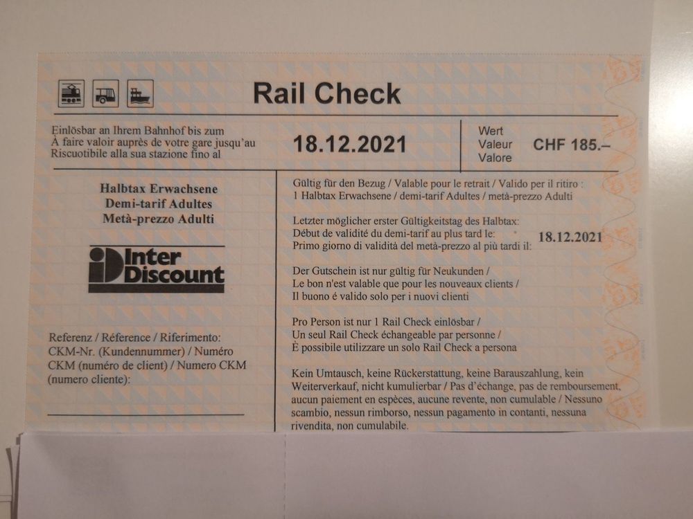 SBB Halbtax Erwachsene Demi-tarif Adulte (Neu (gemäss Beschreibung)) in ...