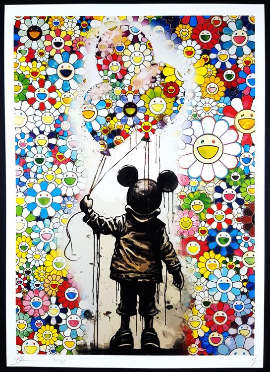 Death NYC Ed Pop Art Druck " Banksy Murakami Balloon Mouse | Kaufen auf ...