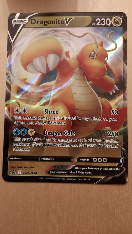 Dragonite V xxl Jumbo Promo Karte 2021 Pokemon SWSH (Neu (gemäss ...