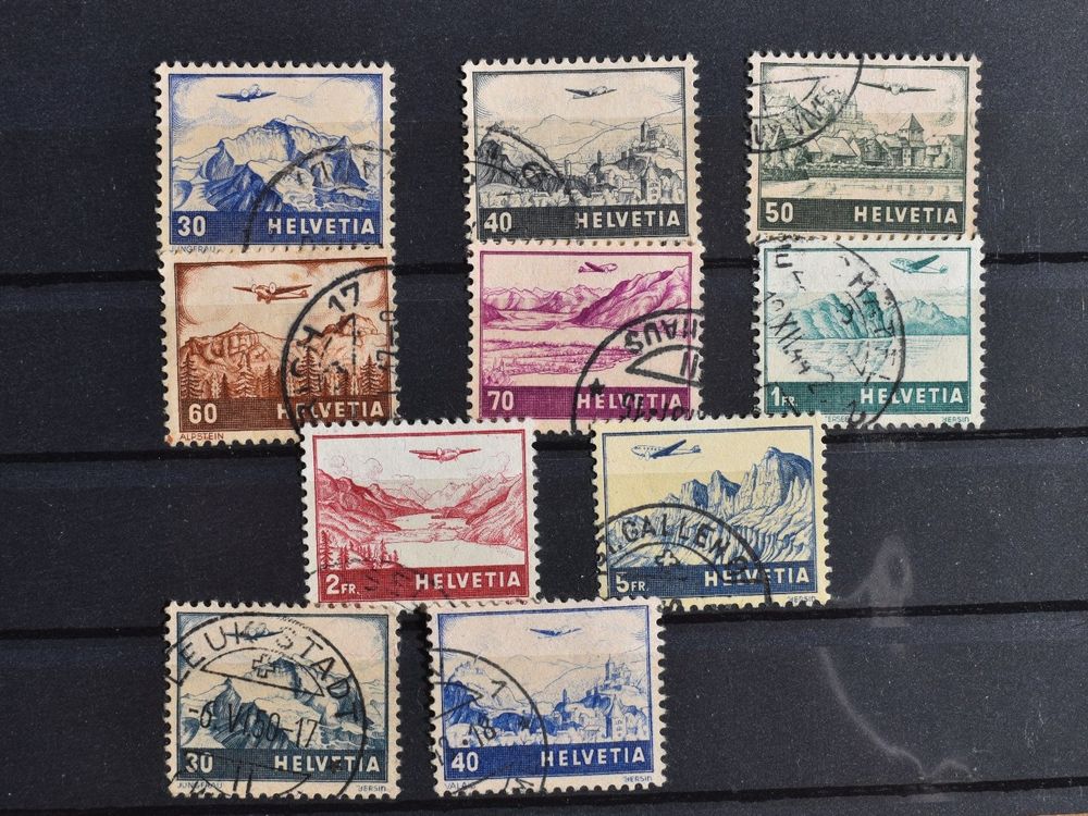 Flugpost Marken Landschaften 1941/48 (Gebraucht) in Bettingen für CHF 2 – mit Lieferung auf ...
